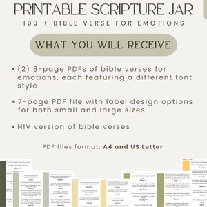 DIY Jar Bible Verse Printable Scriptures Jar for Emotions Christian Jar ...