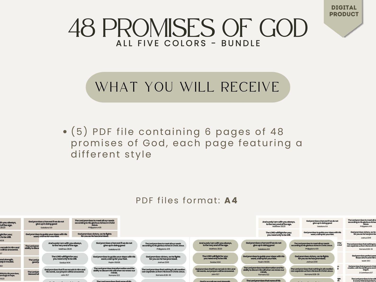 Gods Promises Bundle Printable Scripture Cards Bible Verse Encouraging ...