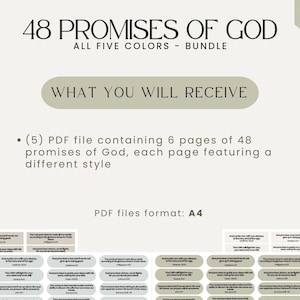 Gods Promises Bundle Printable Scripture Cards Bible Verse Encouraging ...