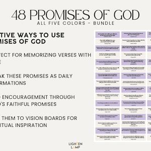 Gods Promises Bundle Printable Scripture Cards Bible Verse Encouraging ...