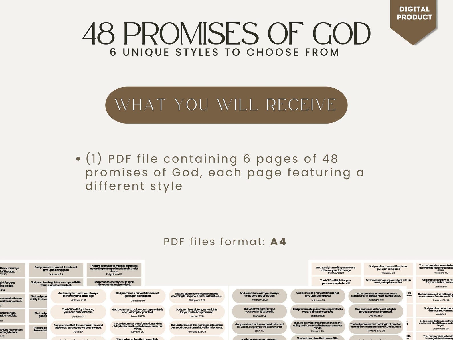 Printable Scripture Cards Gods Promises Bible Verse Encouraging Daily ...