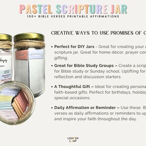 DIY Pastel Color Jar Bible Verse Affirmation Printable Scriptures Jar ...