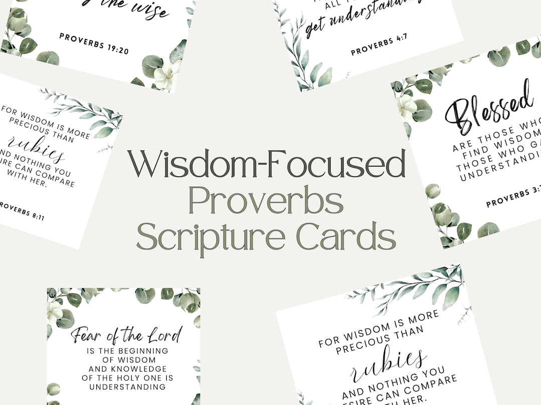 Proverbs Scripture Cards Wisdom Printable Bible Verse Card Words of ...
