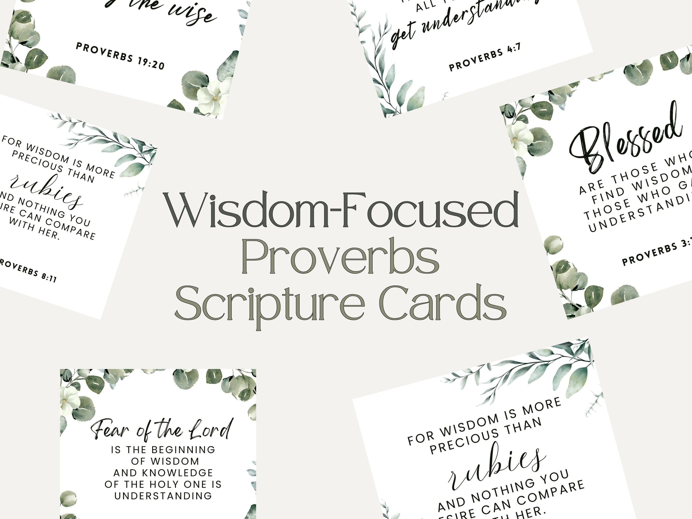 Proverbs Scripture Cards Wisdom Printable Bible Verse Card Words of ...