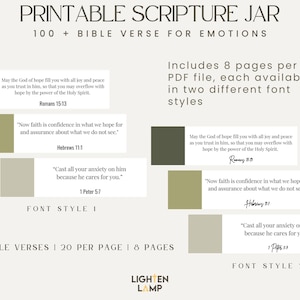 DIY Jar Bible Verse Printable Scriptures Jar for Emotions Christian Jar ...