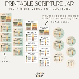 Bundle DIY Jar Bible Verse Printable Scriptures Jar for Emotions ...