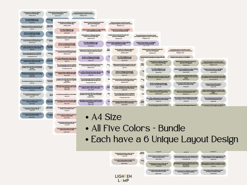 Gods Promises Bundle Printable Scripture Cards Bible Verse Encouraging ...