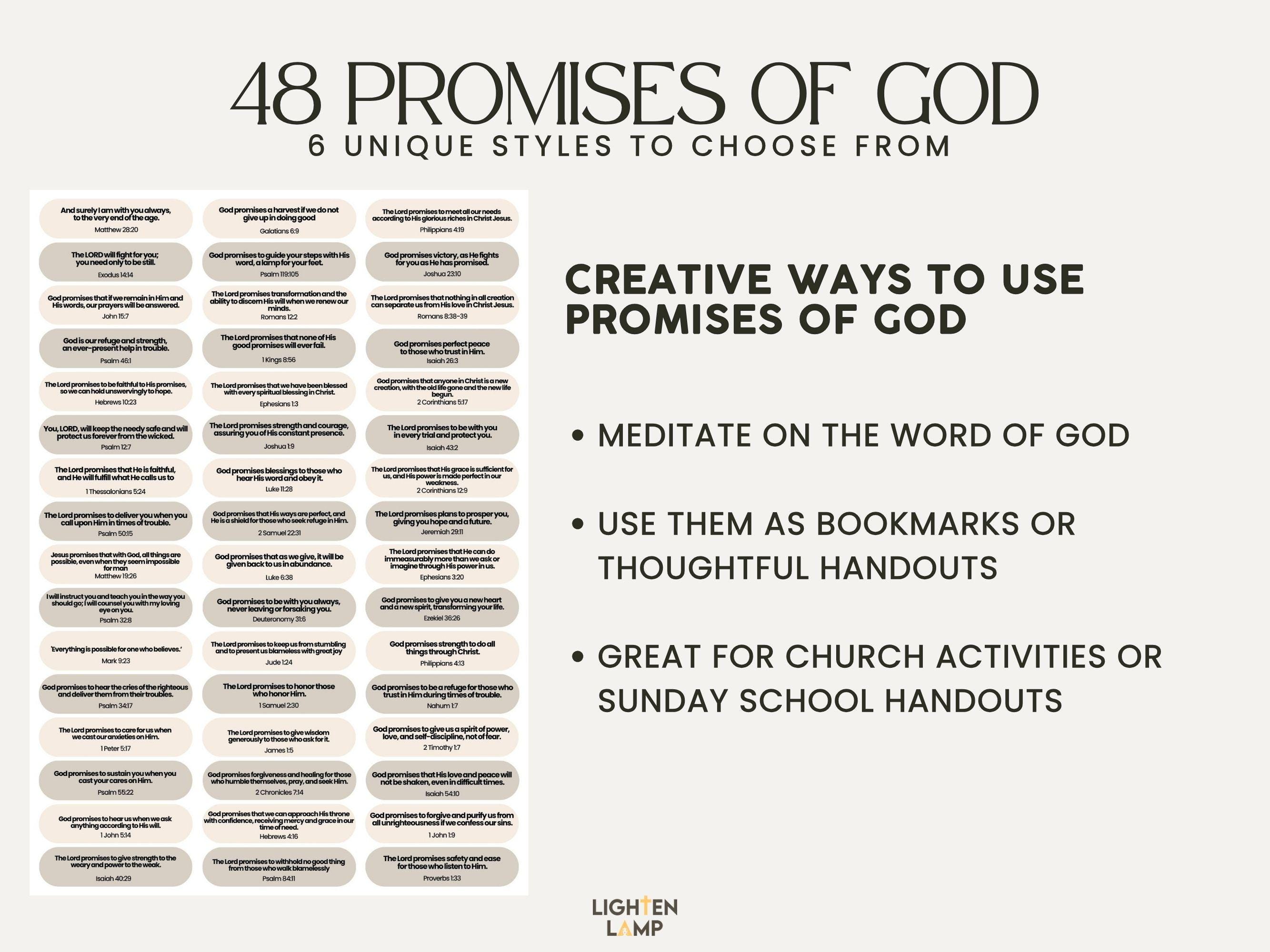 Printable Scripture Cards Gods Promises Bible Verse Encouraging Daily ...