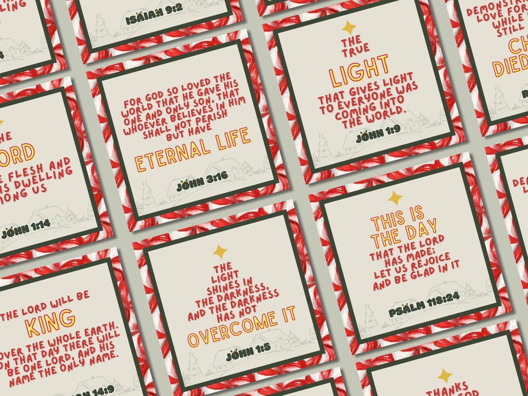 Christmas Bible Verses Printable Cards Christmas Scriptures Card for ...