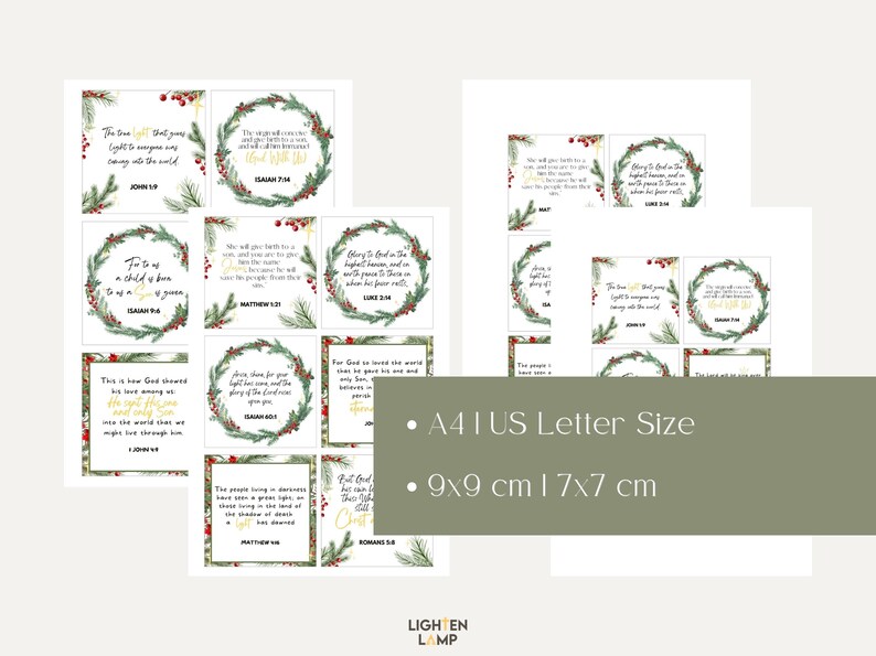 Christmas Scripture Card Printable Christian Bible Verses Tag for ...