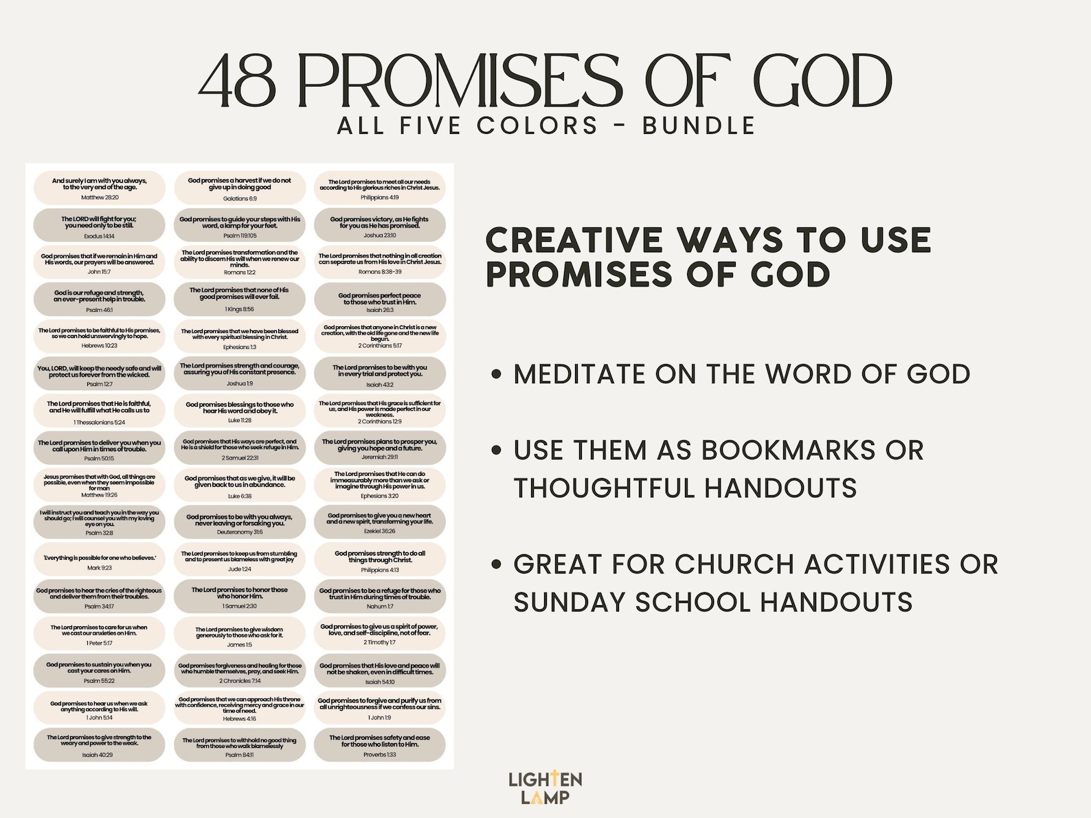 Gods Promises Bundle Printable Scripture Cards Bible Verse Encouraging ...