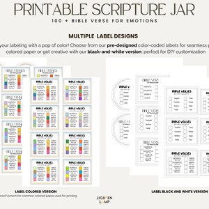 DIY Jar Bible Verse Printable Scriptures Jar for Emotions Christian Jar ...