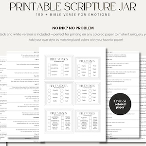 DIY Jar Bible Verse Printable Scriptures Jar for Emotions Christian Jar ...