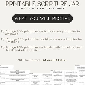 DIY Jar Bible Verse Printable Scriptures Jar for Emotions Christian Jar ...