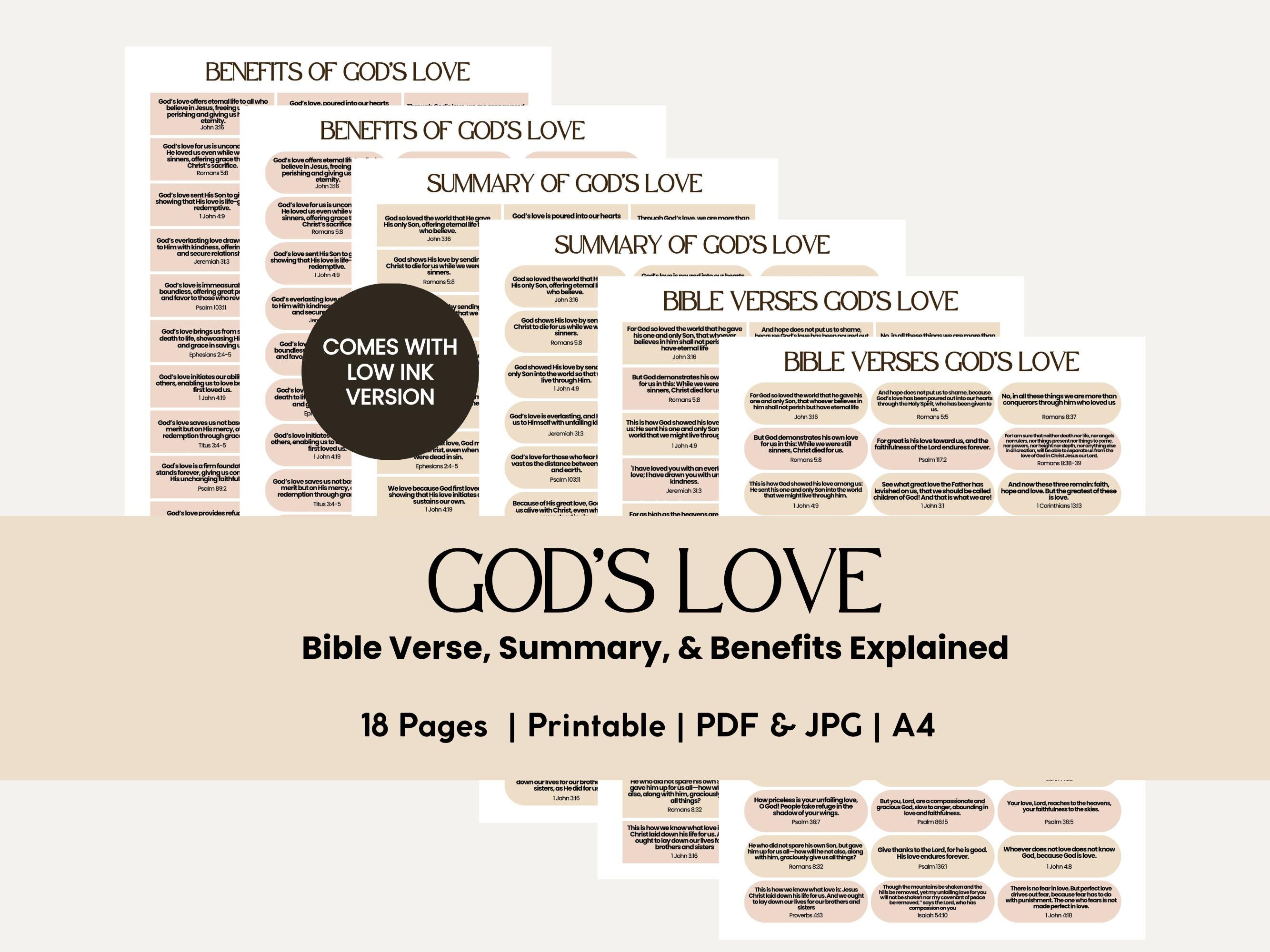 Gods Love Promises Printable Scripture Cards Bible Verses Printable ...