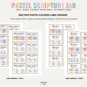 DIY Pastel Color Jar Bible Verse Affirmation Printable Scriptures Jar ...