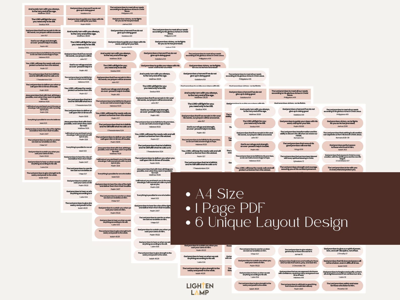 Printable Scripture Cards Gods Promises Bible Verse Encouraging Daily ...