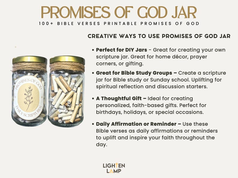 DIY Jar Bible Verse Printable Scriptures Jar Promises of God Jar ...