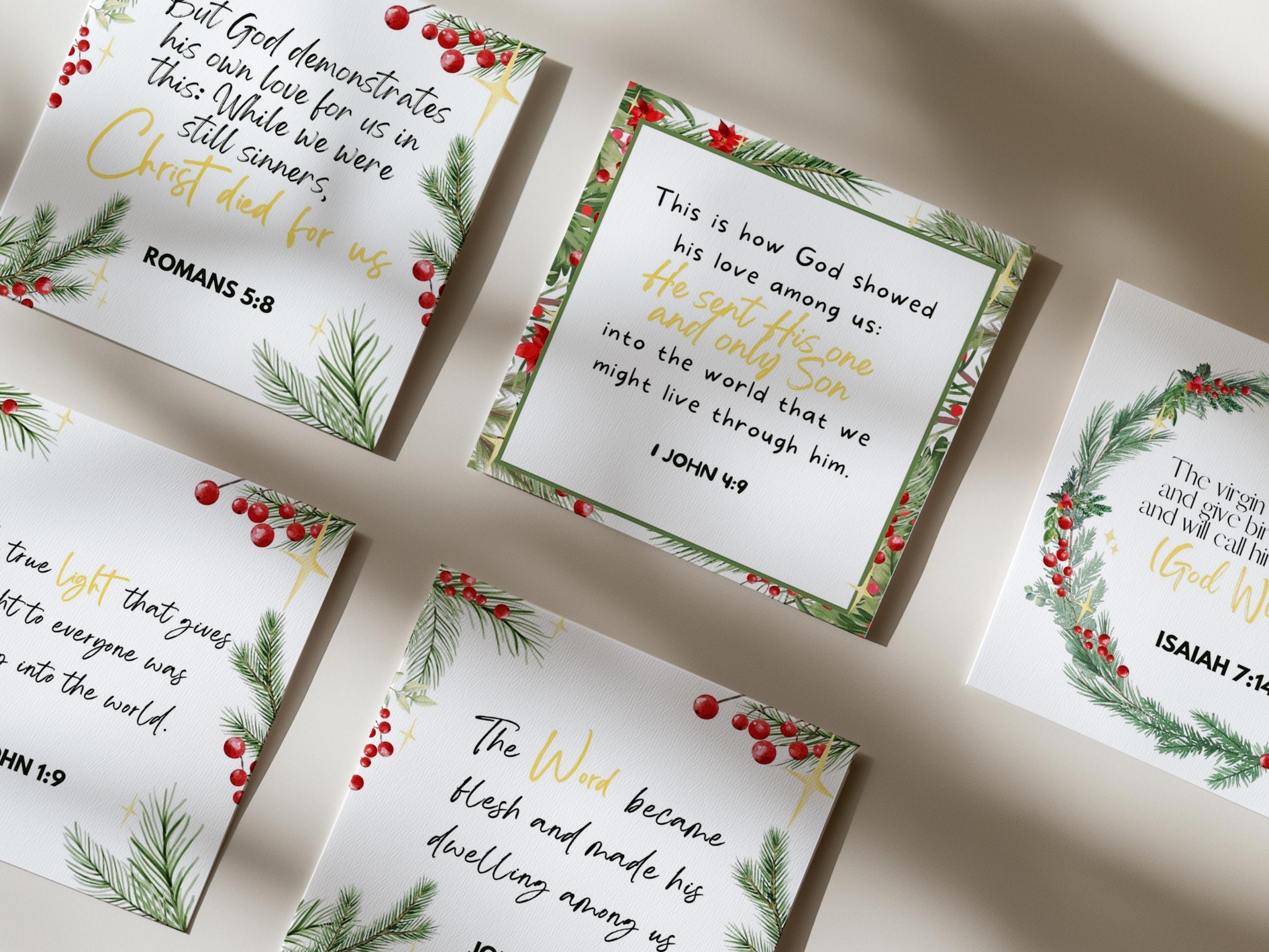 Christmas Scripture Card Printable Christian Bible Verses Tag for ...