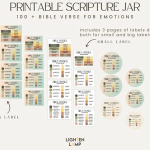 DIY Jar Bible Verse Printable Scriptures Jar for Emotions Christian Jar ...