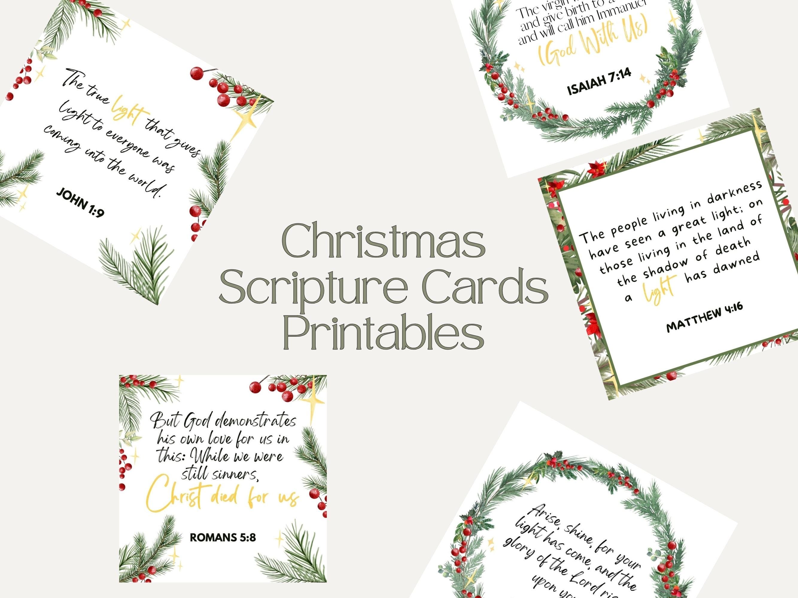 Christmas Scripture Card Printable Christian Bible Verses Tag for ...