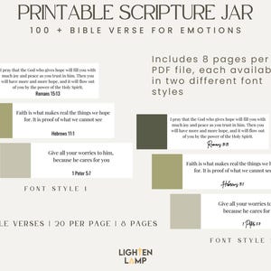 DIY Jar Bible Verse Printable Scriptures Jar for Emotions Christian Jar ...