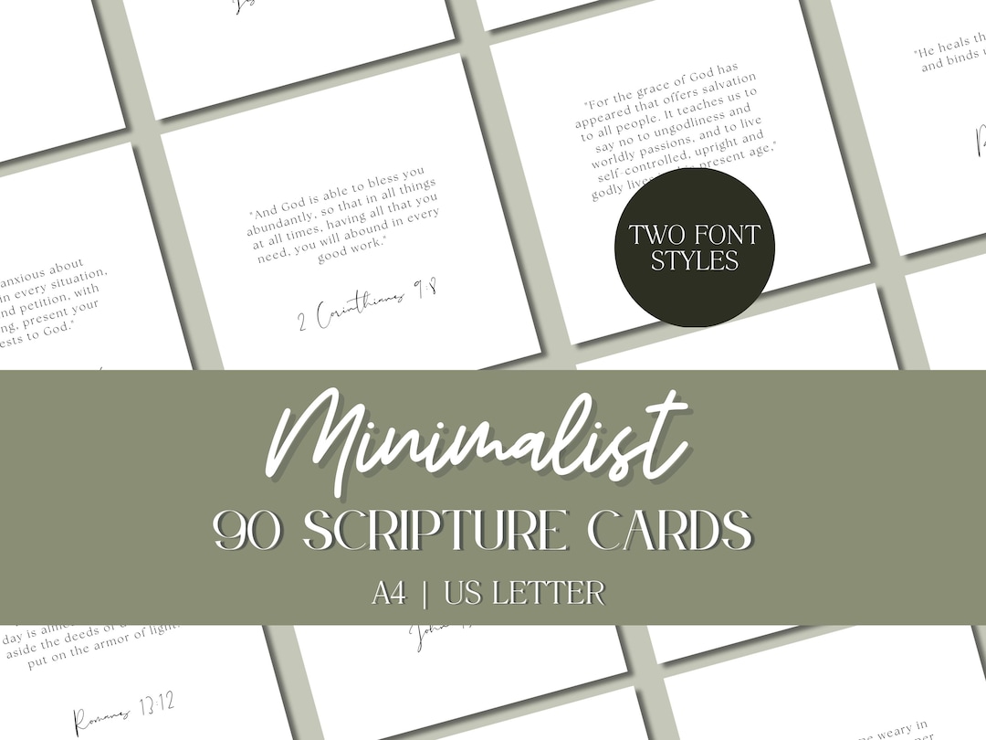 Minimalist Scripture Cards Printable Bible Verse Affirmation Card ...