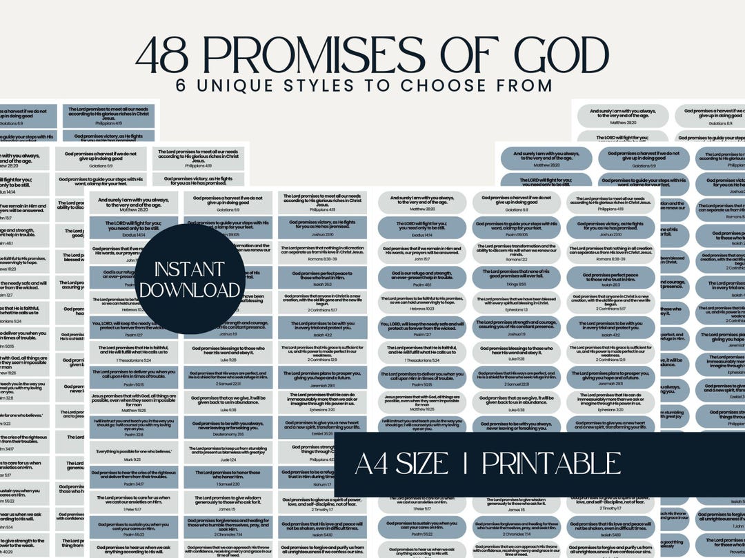 Printable Scripture Cards Gods Promises Bible Verse Encouraging Daily ...