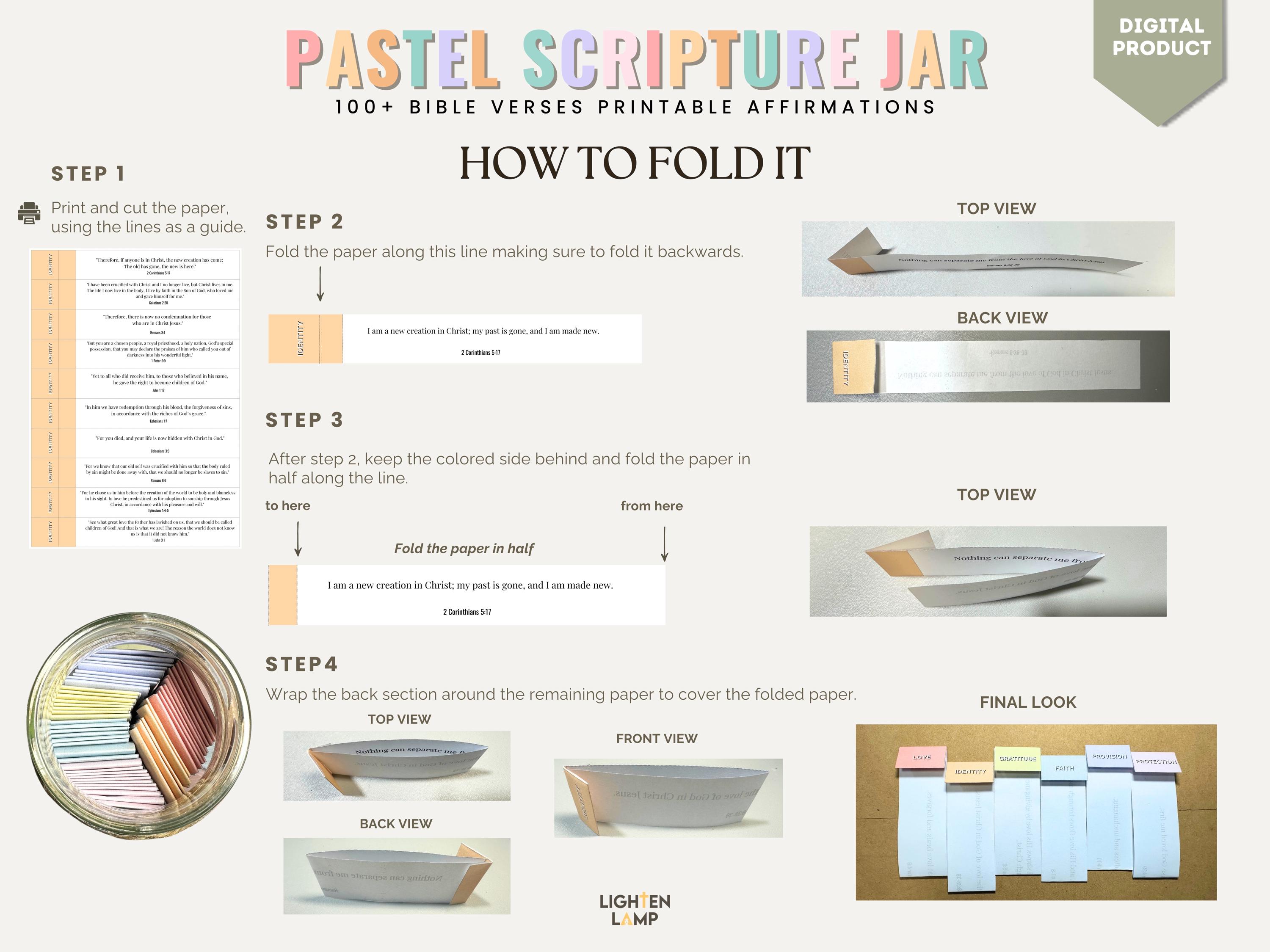 DIY Pastel Color Jar Bible Verse Affirmation Printable Scriptures Jar ...