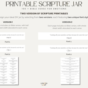 DIY Jar Bible Verse Printable Scriptures Jar for Emotions Christian Jar ...
