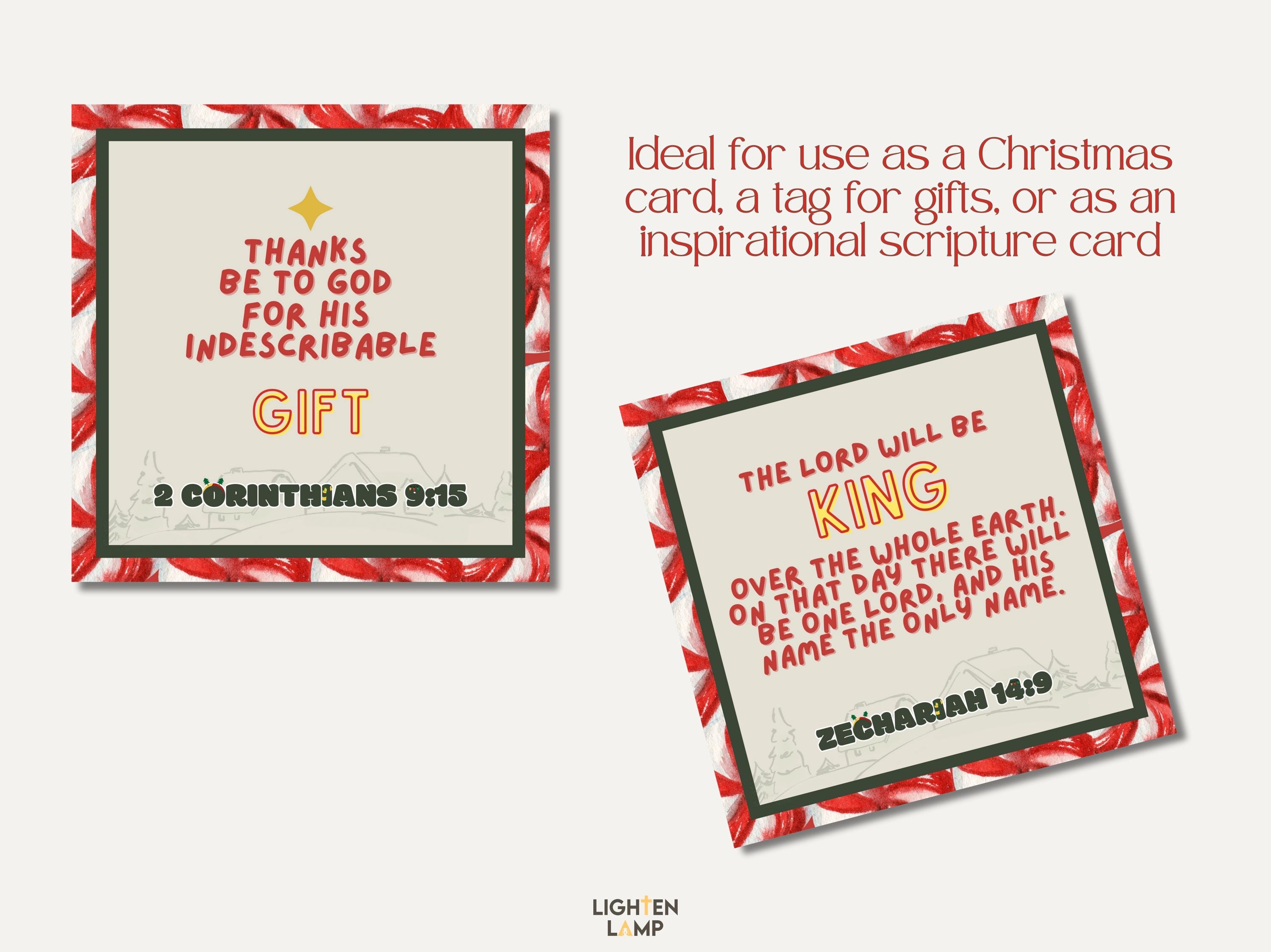Christmas Bible Verses Printable Cards Christmas Scriptures Card for ...
