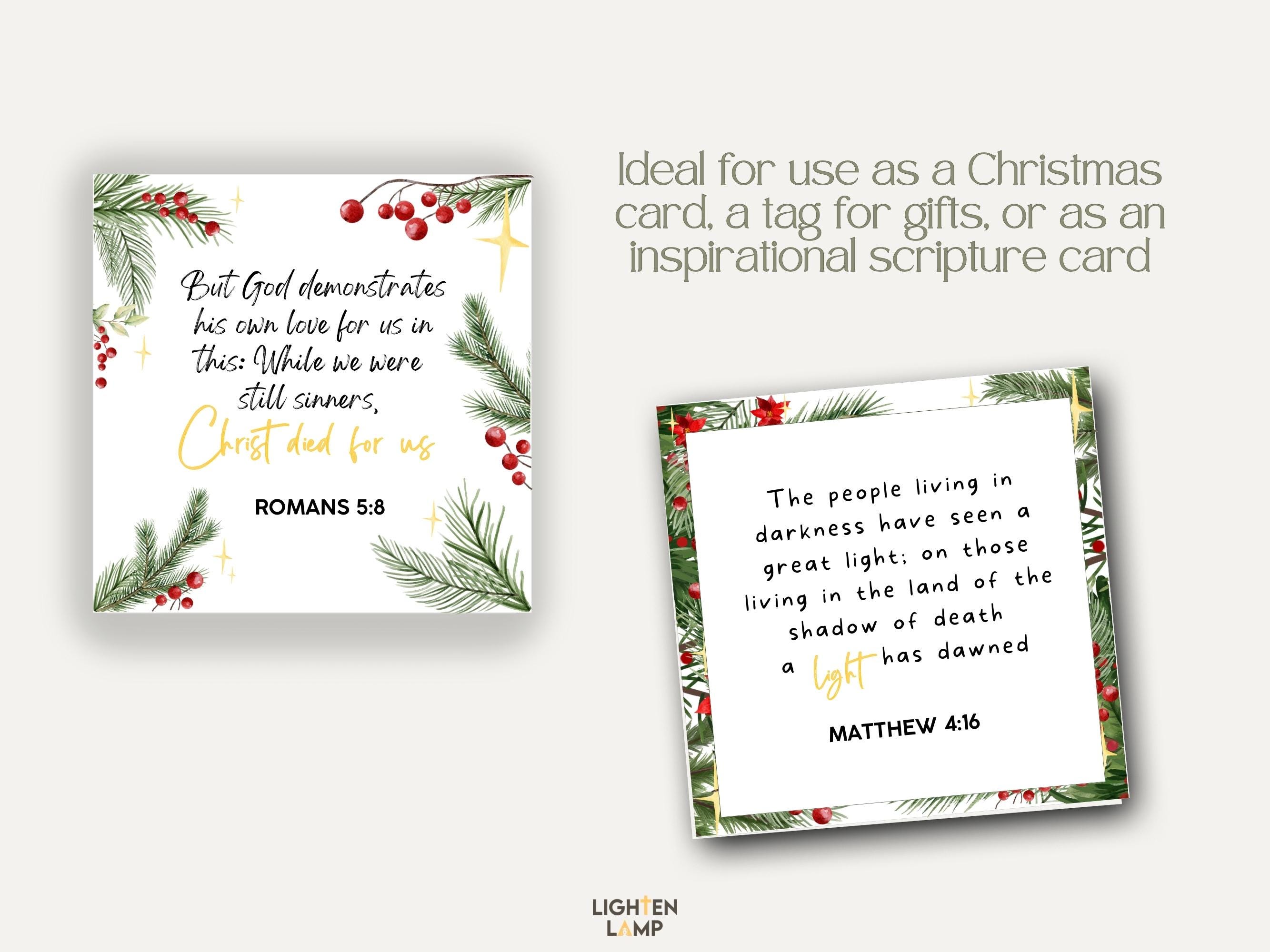 Christmas Scripture Card Printable Christian Bible Verses Tag for ...