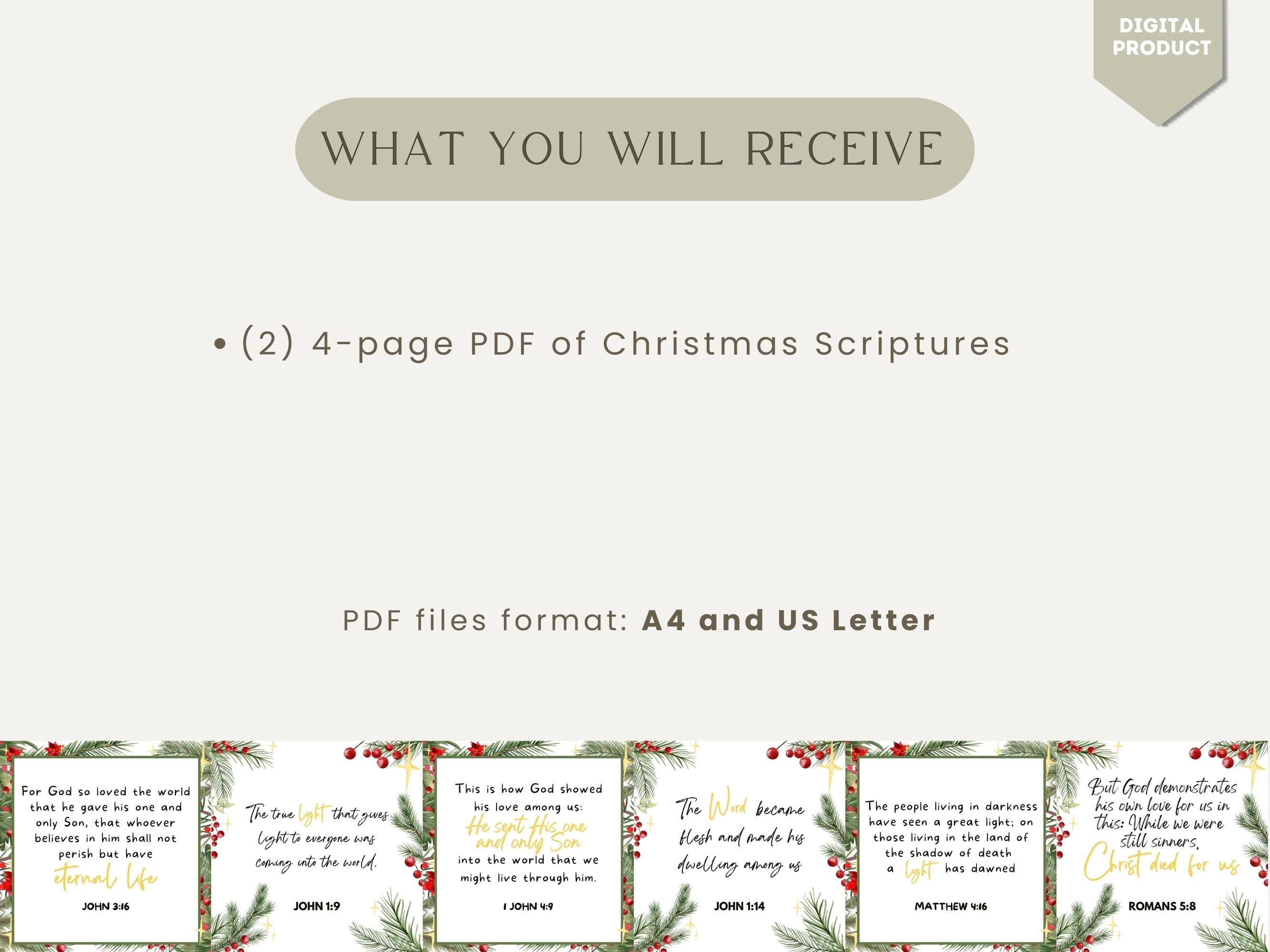 Christmas Scripture Card Printable Christian Bible Verses Tag for ...