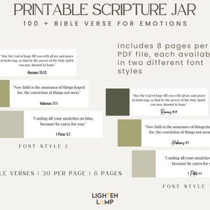 DIY Jar Bible Verse Printable Scriptures Jar for Emotions Christian Jar ...