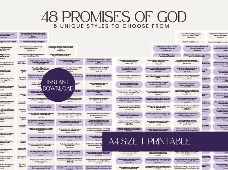 Printable Scripture Cards Gods Promises Bible Verse Encouraging Daily ...