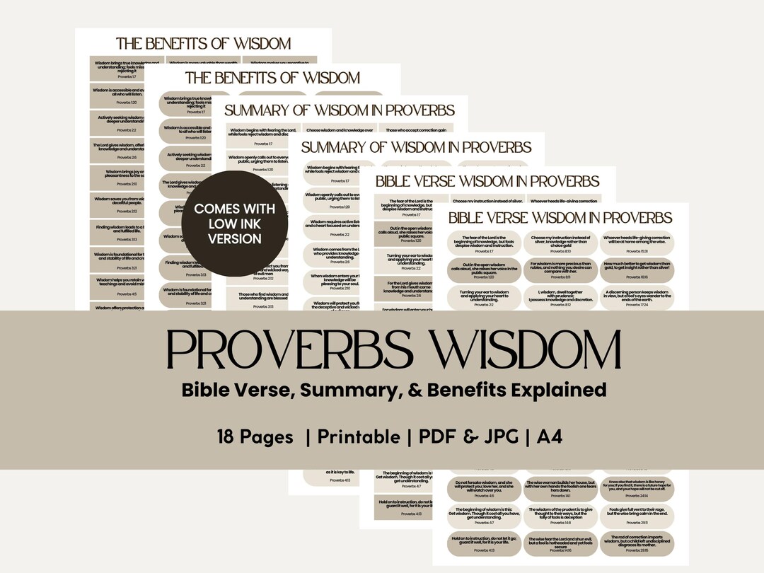 Gods Promises Printable Scripture Cards Proverbs Wisdom Bible Verses ...
