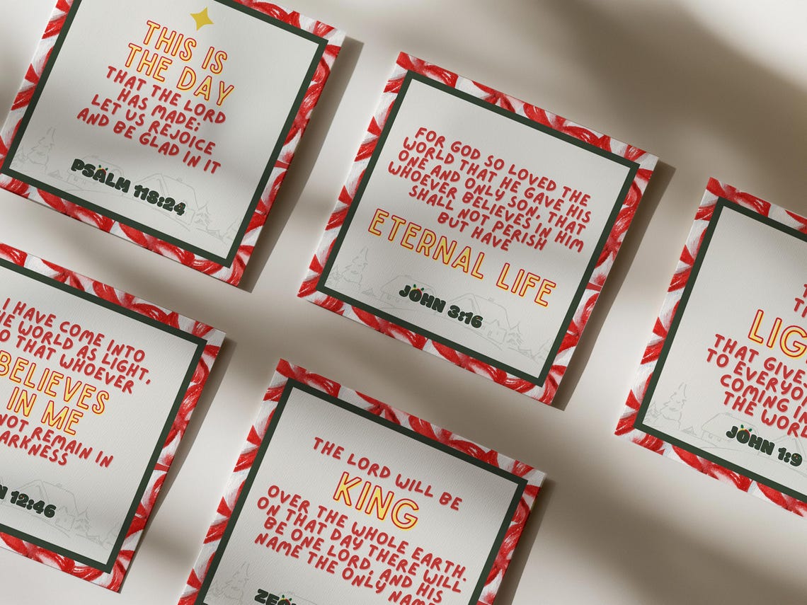 Christmas Bible Verses Printable Cards Christmas Scriptures Card for ...