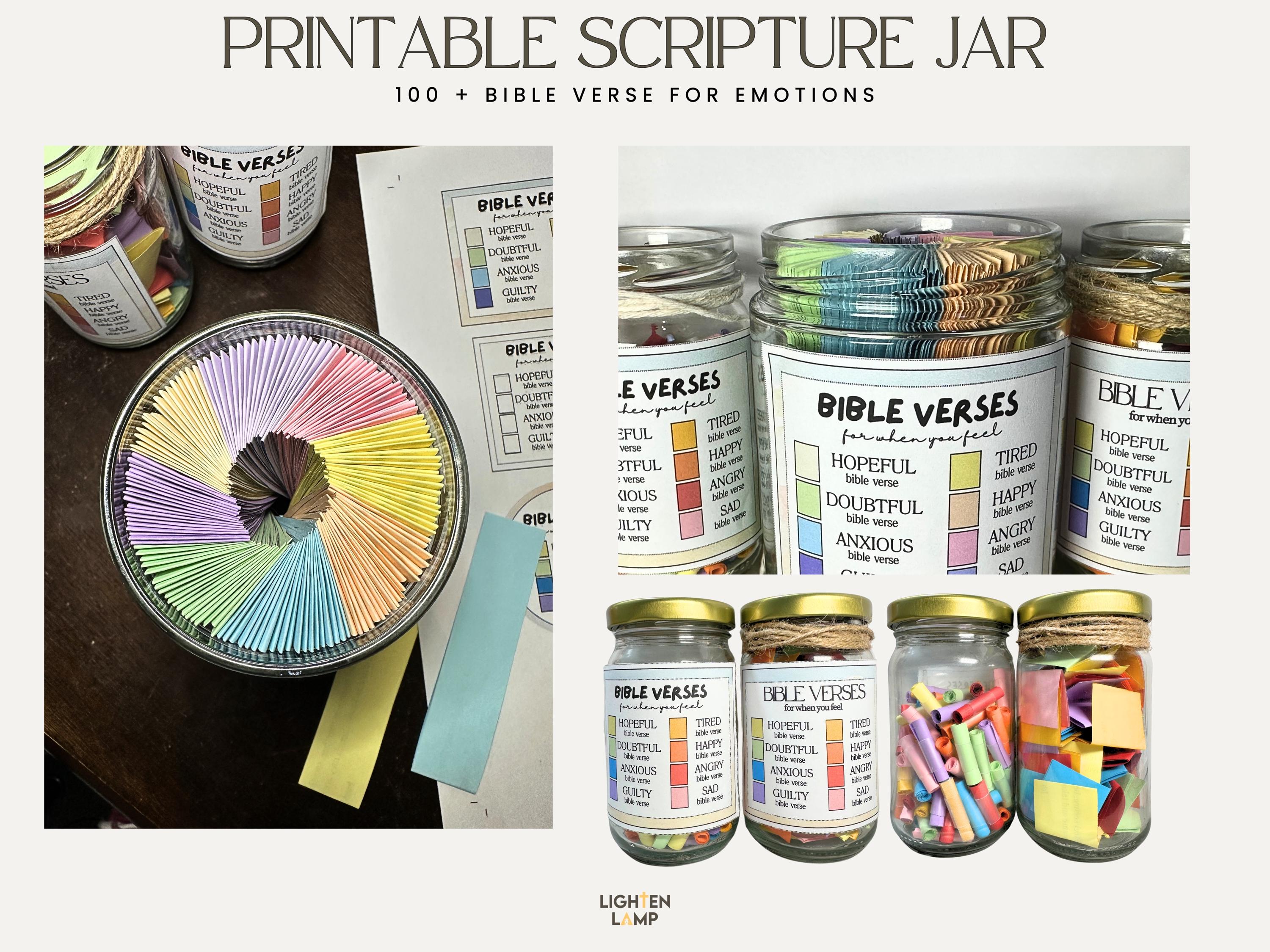 DIY Jar Bible Verse Printable Scriptures Jar for Emotions Christian Jar ...