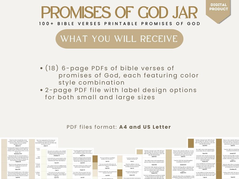 Bundle DIY Jar Bible Verse Printable Scriptures Jar Promises of God ...