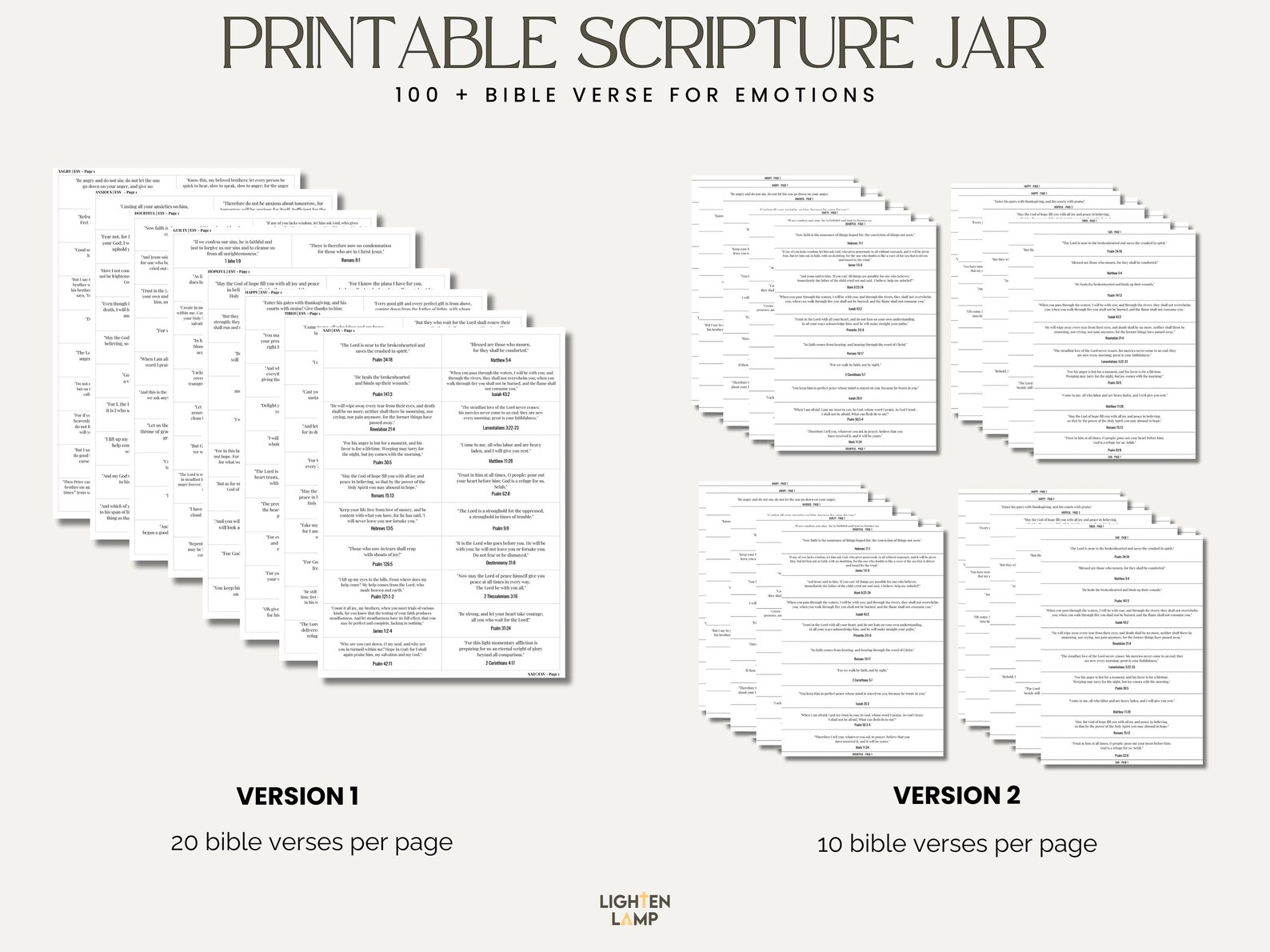 DIY Jar Bible Verse Printable Scriptures Jar for Emotions Christian Jar ...