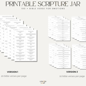 DIY Jar Bible Verse Printable Scriptures Jar for Emotions Christian Jar ...