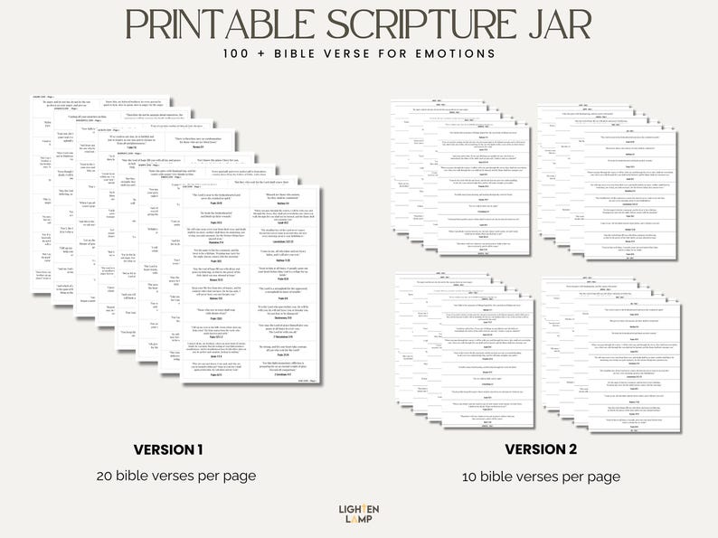 DIY Jar Bible Verse Printable Scriptures Jar for Emotions Christian Jar ...