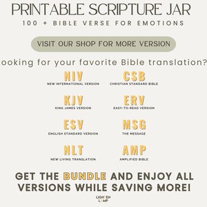 DIY Jar Bible Verse Printable Scriptures Jar for Emotions Christian Jar ...