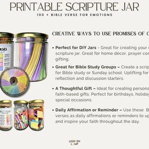 DIY Jar Bible Verse Printable Scriptures Jar for Emotions Christian Jar ...