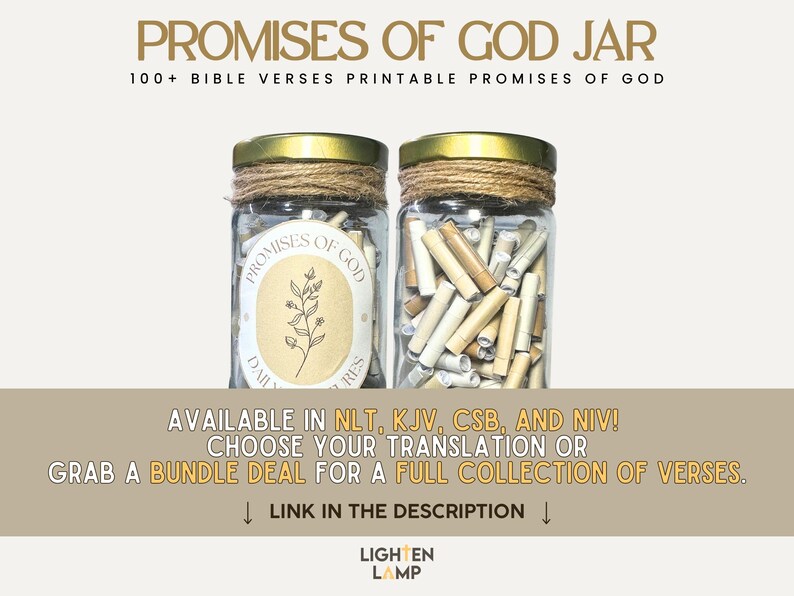 DIY Jar Bible Verse Printable Scriptures Jar Promises of God Jar ...