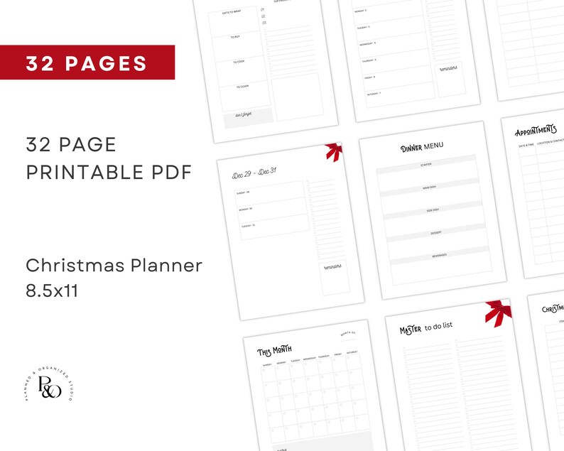 Christmas Planner Printable, Holiday Planner, Budget Planner, Gift ...