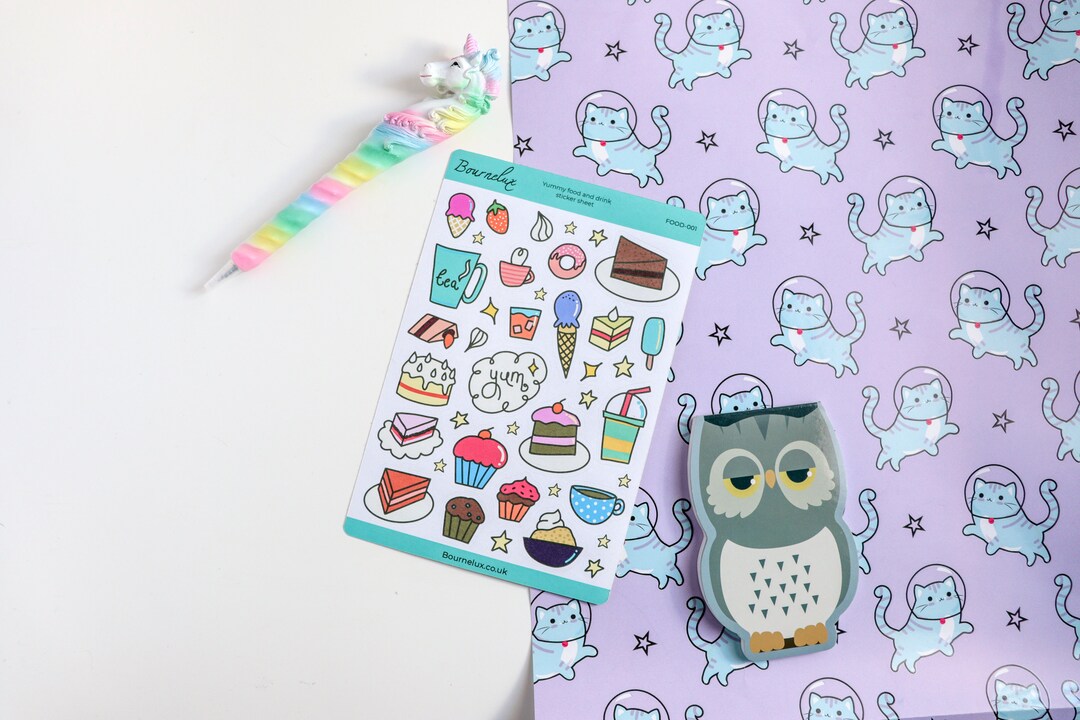 Yummy Food and Drink Planner Sticker Sheet Colourful Stickers - Etsy