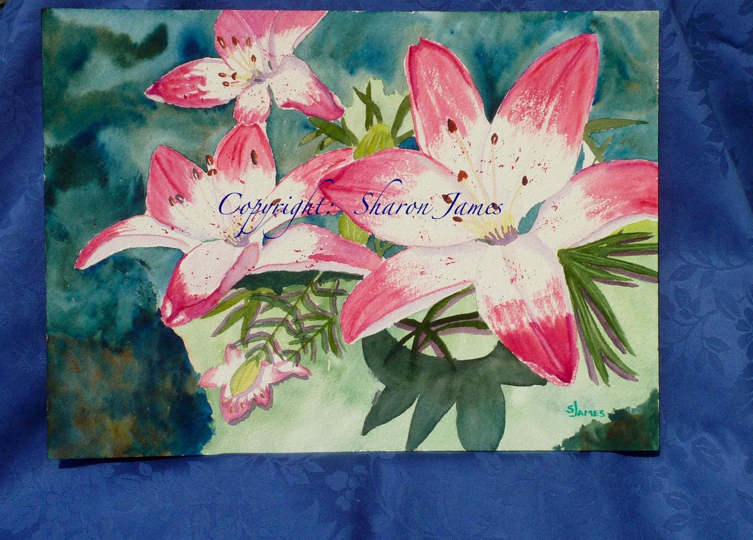 Stargazer Lilies Original Watercolor Painting by Artist | Etsy