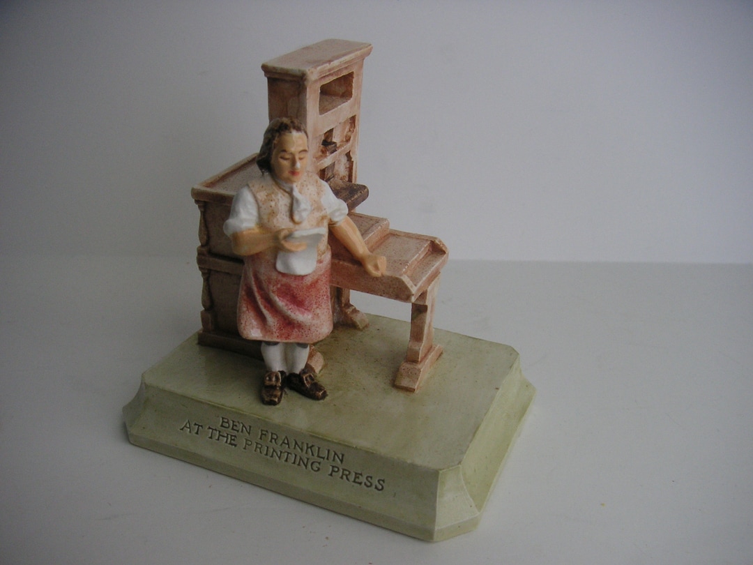 Benjamin Franklin, Printing Press, Sebastian Miniatures, Lance 6218 ...