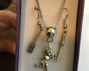 Sugar Butter Flour reversible Necklace WAITRESS THEMED - Etsy